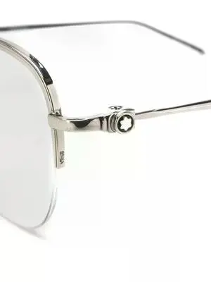 Montblanc Toned Metal Round Frame Glasses