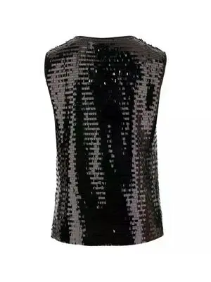 NICCOLO PASQUALETTI Sequin Embellished Sleeveless Blouse - Black