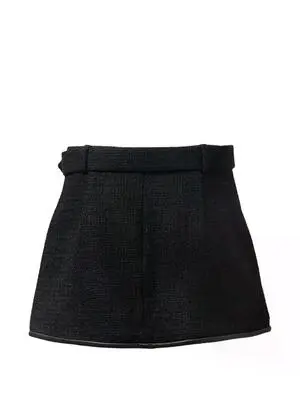 SELF-PORTRAIT Bouclé Belted Mini Skirt