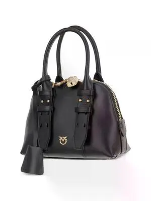 Pinko Love Birds Padlock Leather Tote Bag