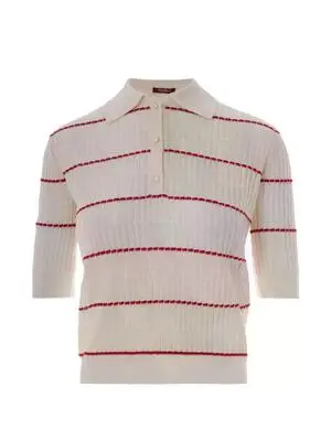 Max Mara Striped Knitwear Polo - Neutrals