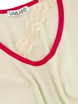 VAILLANT Ribbed Lace-trim Tank Top