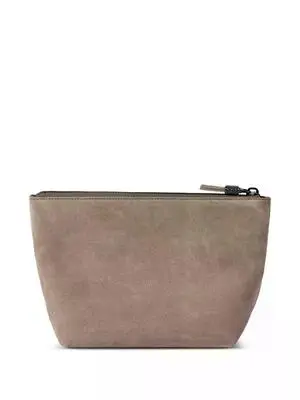 Brunello Cucinelli Suede Pouch With Monili Detail - Grey