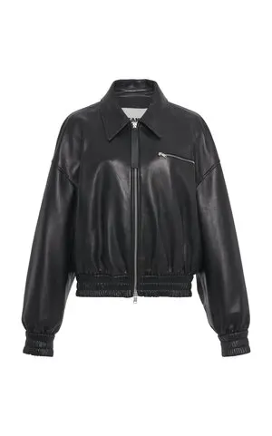 JIL SANDER Blouson Leather Jacket - Black