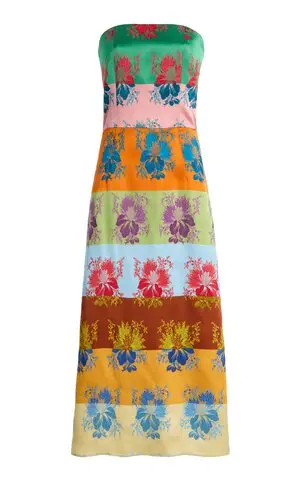 Rosie Assoulin Paint Me In Stripes Silk-blend Dress - Multi