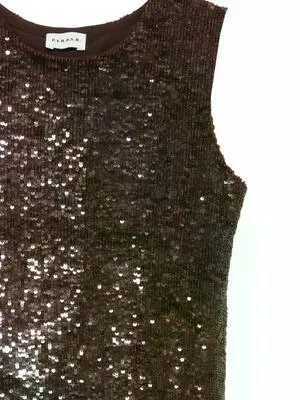 P.a.r.o.s.h Sleeveless Sequin Top - Brown