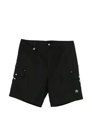 Moose Knuckles Cargo Shorts With Logo Plaque - Black