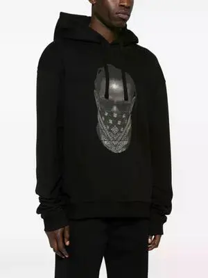 IH NOM UH NIT Graphic Print Drawstring Hoodie - Black