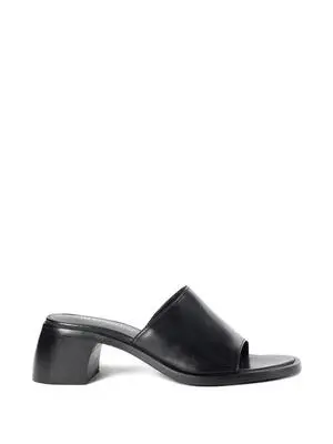 ANN DEMEULEMEESTER Nappa Plonge Leather Block Heel Pumps - Black