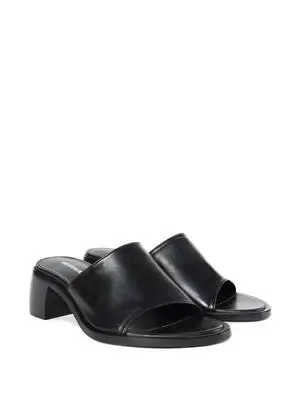 ANN DEMEULEMEESTER Nappa Plonge Leather Block Heel Pumps - Black