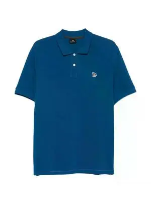 Paul Smith Zebra-patch Regular-fit Polo Shirt Blue