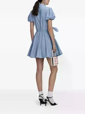 SELF-PORTRAIT Puff-sleeve Mini Dress With Corsage Detail