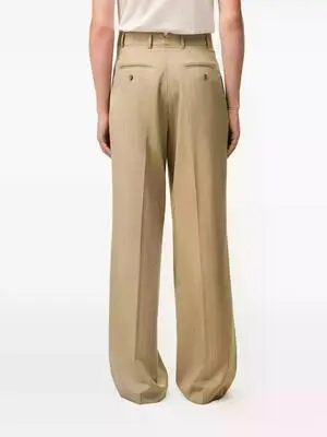 AMI Paris Wool Gabardine Striped Wide Leg Trousers