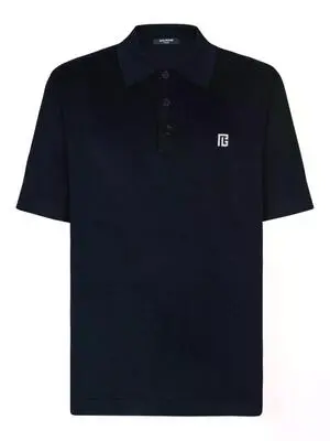 Balmain Logo-embroidered Polo Shirt - Blue