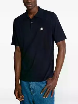Balmain Logo-embroidered Polo Shirt - Blue