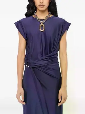 Rabanne Midi Dress With Piercing Detail - Blue