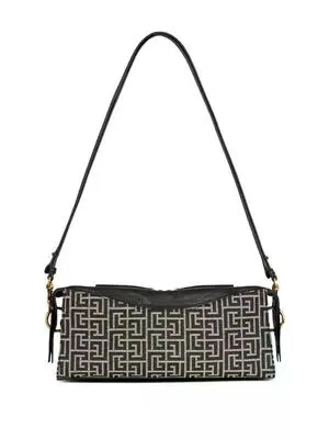 Balmain Pulse Monogram Jacquard Shoulder Bag - Black