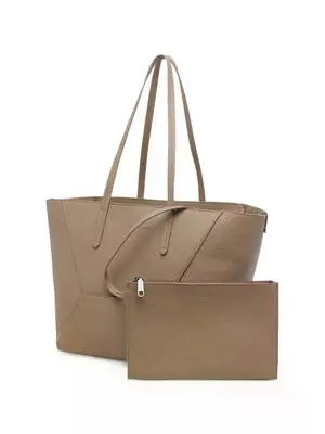 Brunello Cucinelli Duo Zip Leather Shoulder Bag