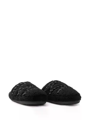 Moon Boot Teddy Lace-up Slippers - Black