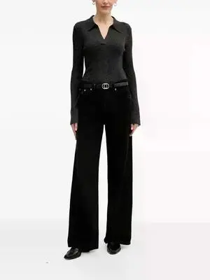 MOS MOSH Ronika V-neck Collared Top With Embellishments