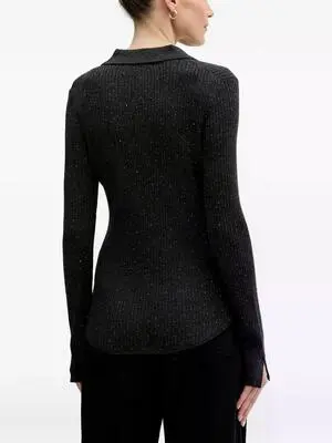 MOS MOSH Ronika V-neck Collared Top With Embellishments