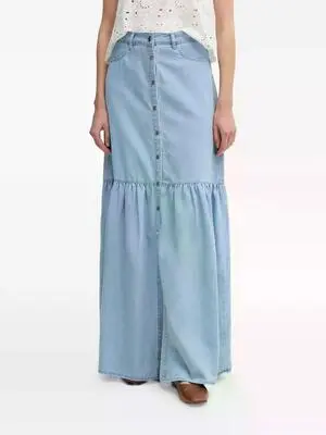 GAUDI Buttoned Tiered Maxi Skirt