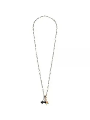 Valentino Garavani Chez Necklace In Metal, Enamel, And Swarovski Crystals - Silver