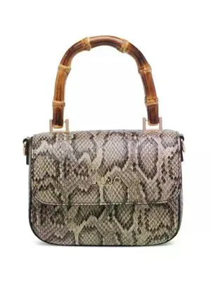 Liu Jo Python Pattern Tote Bag With Bamboo Handle