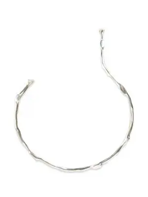 ANN DEMEULEMEESTER Open Design Hammered Effect Necklace - Silver