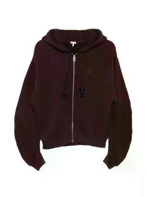 Loewe Zip Hooded Sweater - Red