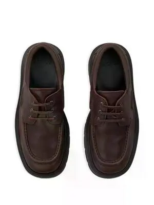 Sandro Lace-up Leather Derby Shoes - Brown