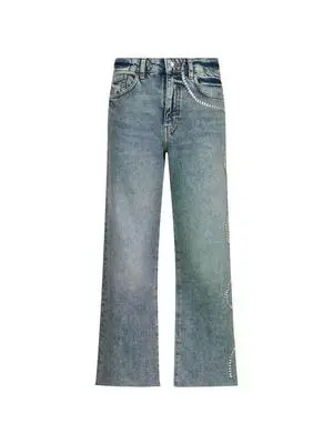 Liu Jo Embellishment Detail Cropped Jeans - Blue