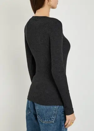 AGOLDE Delphi Long Sleeve Knit Top - Black