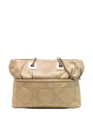 Dior Lambskin Cannage Granville Chain Tote Bag - Brown