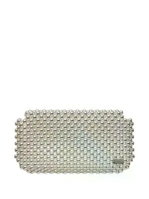 0711 TBILISI Clover Beaded Clutch Bag - Silver