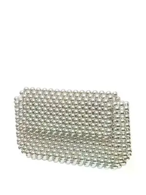 0711 TBILISI Clover Beaded Clutch Bag - Silver