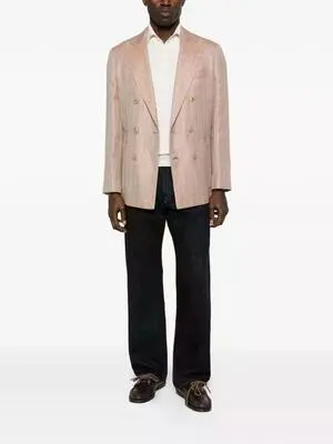 Brunello Cucinelli Herringbone Double-breasted Jacket