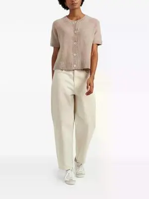 Chinti & Parker Button-up Short Sleeve Cardigan - Neutrals