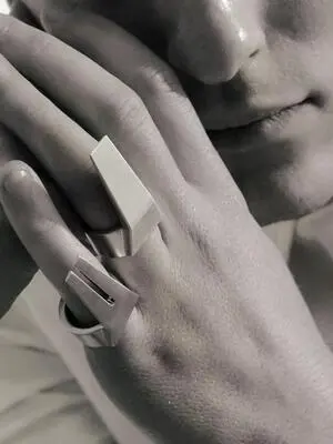 Rick Owens Trunk Ring - Silver