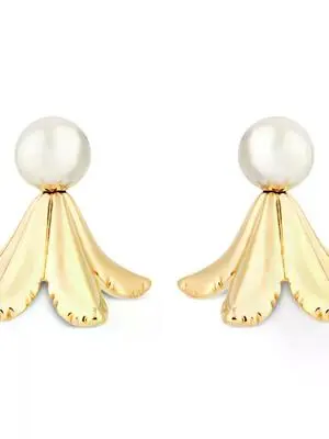 Marni Flower Detail Drop Earrings - Gold