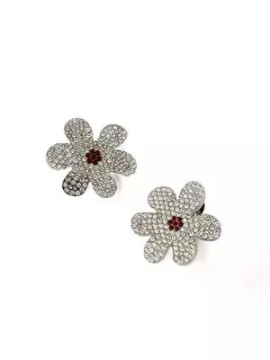 Marni Tone Flower Crystal Embellished Earrings