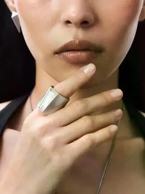 Rick Owens Bevelled Crystal Trunk Ring
