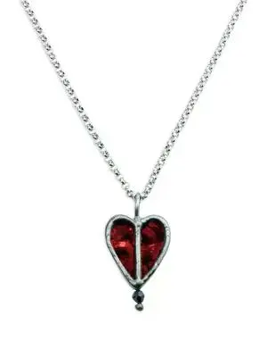POISONED HEARTS Stained Glass Heart Pendant Necklace