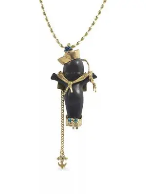 GEM KINGDOM Happy Baby Sailor Pendant Necklace - Gold