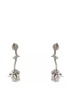 Marni Rose-bud Stud Earrings - Silver