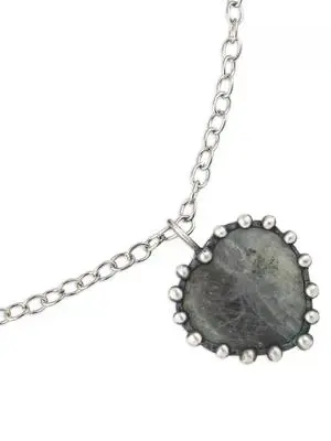 POISONED HEARTS Tone Glass Heart Pendant Chain Necklace