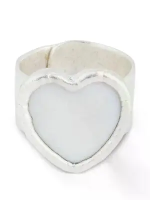 POISONED HEARTS Heart Motif Ring - Silver