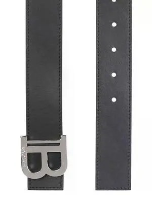 Balmain B-buckle Leather Belt - Black