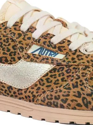 AUTRY Windspin Suede Sneakers With Leopard Print