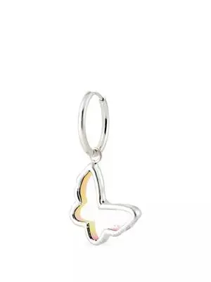 POISONED HEARTS Butterfly Pendant Mono Earring - Silver